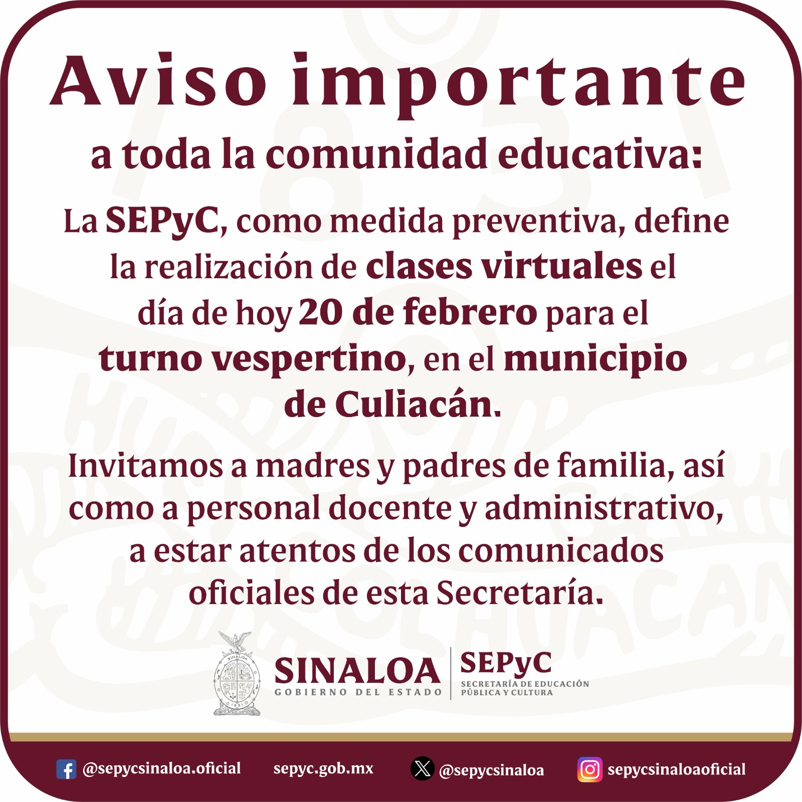 Envía Sepyc A Clases Virtuales Todos Los Turnos De Este 20 De Febrero