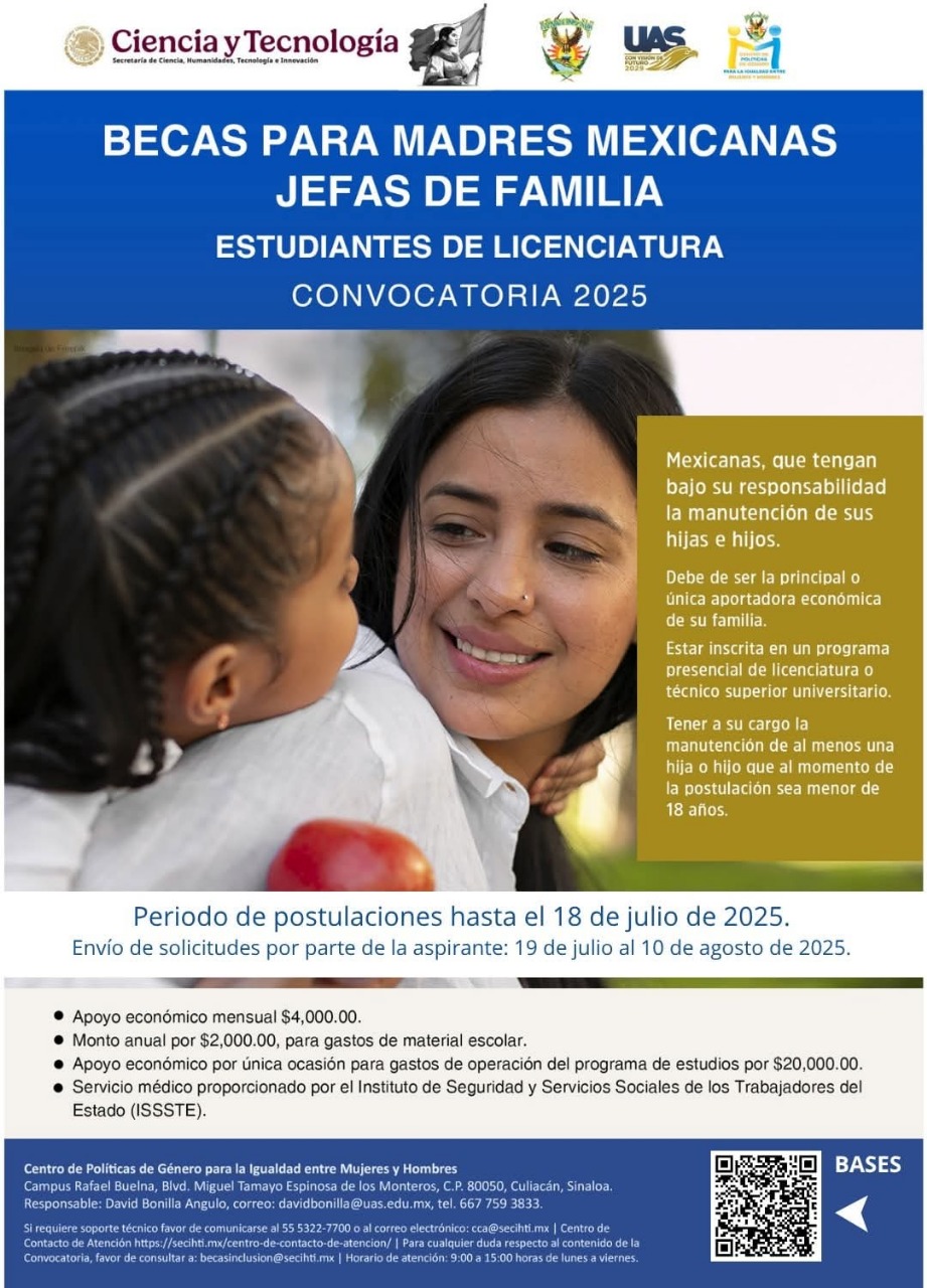 Convoca UAS a estudiantes jefas de familia a participar en beca del ...